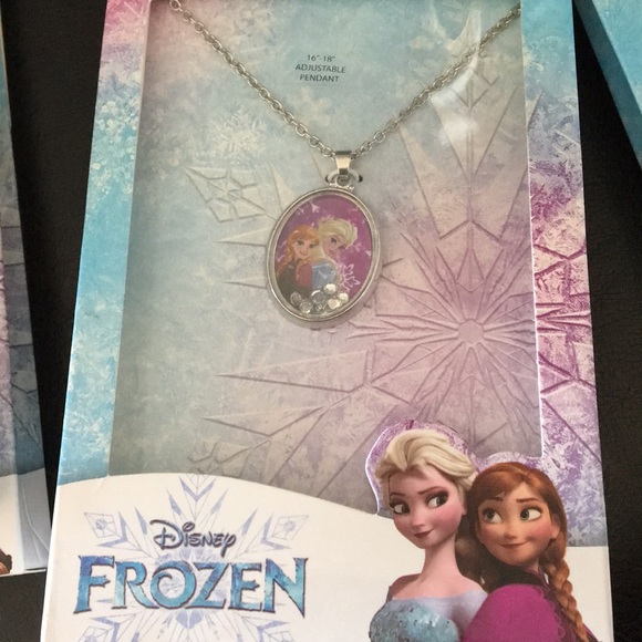 Disney | Accessories | Disney Frozen Anna Elsa Portrait Pendant Chain ...